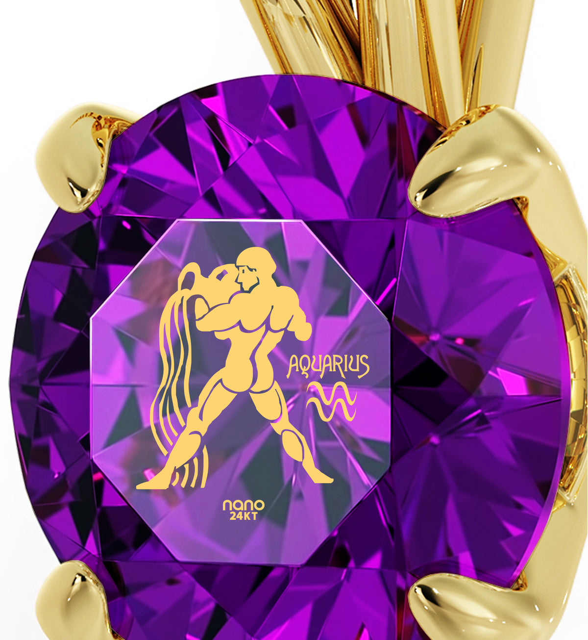 14k Gold Aquarius Necklace | Classic Zodiac Jewelry with a Difference ...