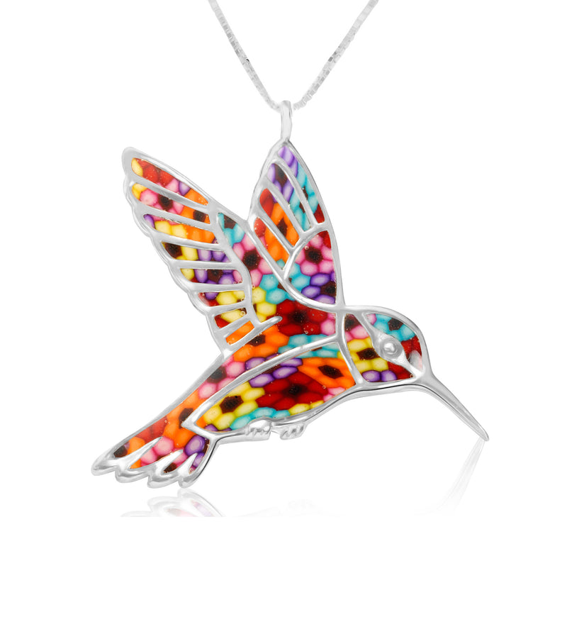 925 Sterling Silver Hummingbird Necklace Handcrafted Pendant ...